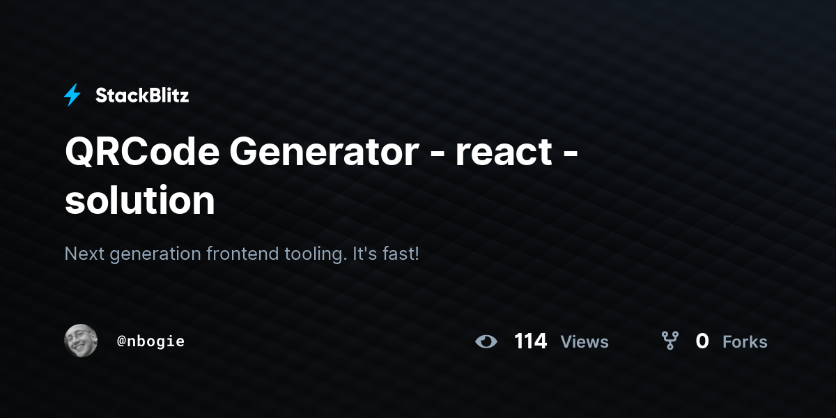 QRCode Generator - react - solution - StackBlitz