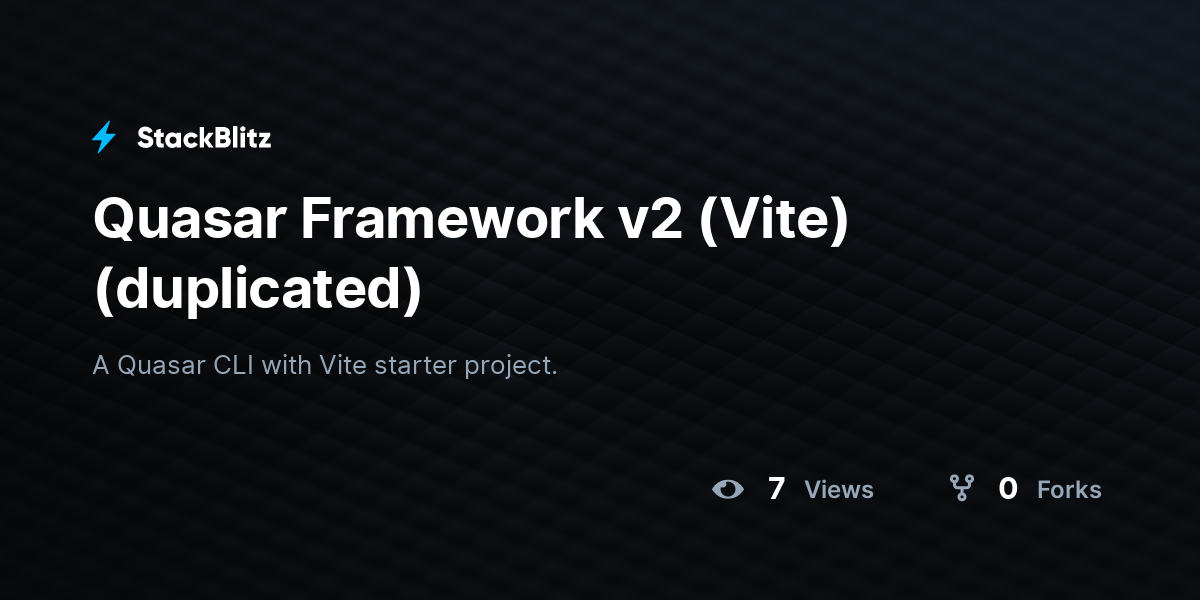 Quasar Framework v2 (Vite) (duplicated) - StackBlitz
