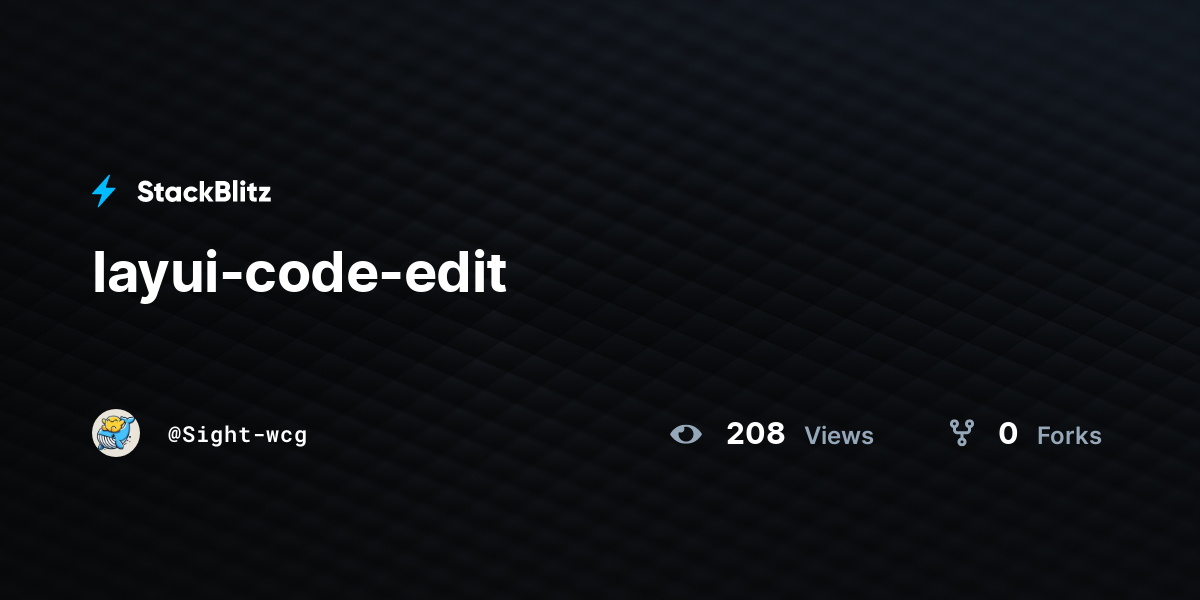 layui-code-edit - StackBlitz