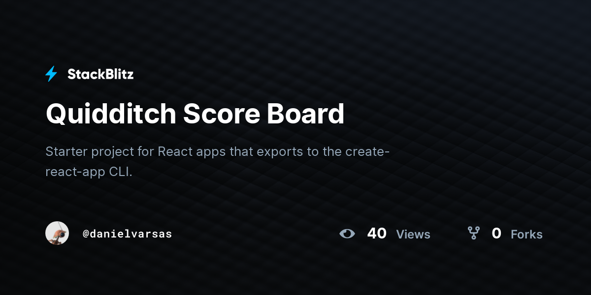 Quidditch Score Board - StackBlitz