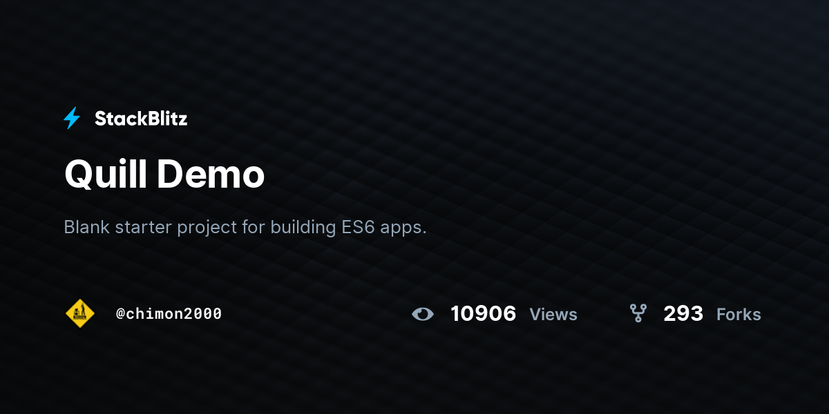 Quill Demo - StackBlitz