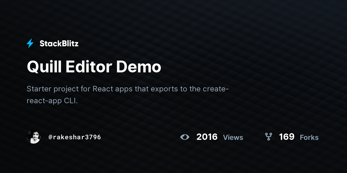 Quill Editor Demo - StackBlitz