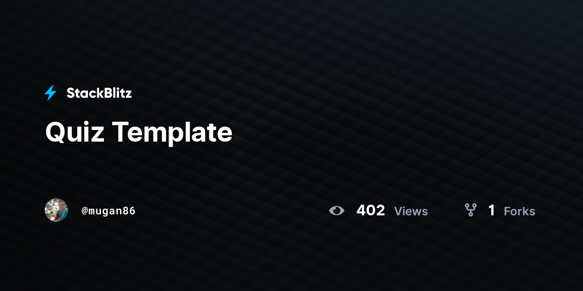 Quiz Template - StackBlitz