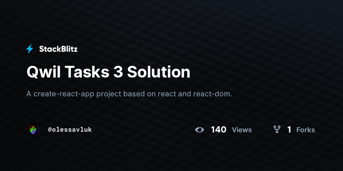 Qwil Tasks 3 Solution - StackBlitz