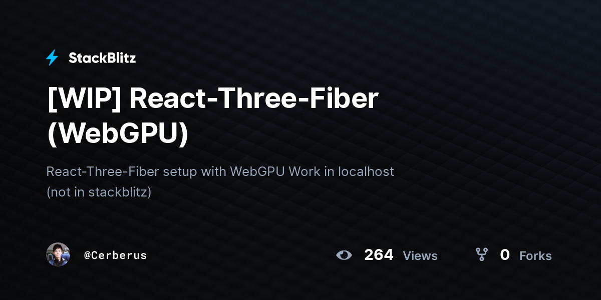 [WIP] React-Three-Fiber (WebGPU) - StackBlitz