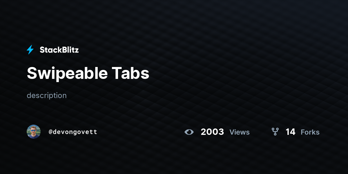 Swipeable Tabs - StackBlitz