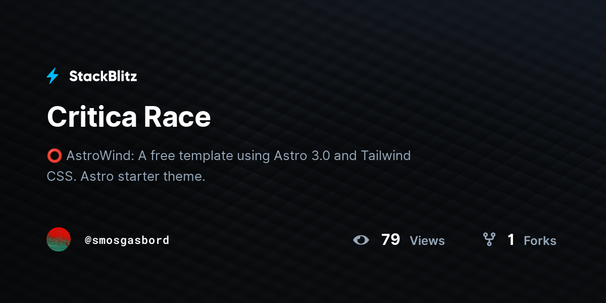 Critica Race - StackBlitz