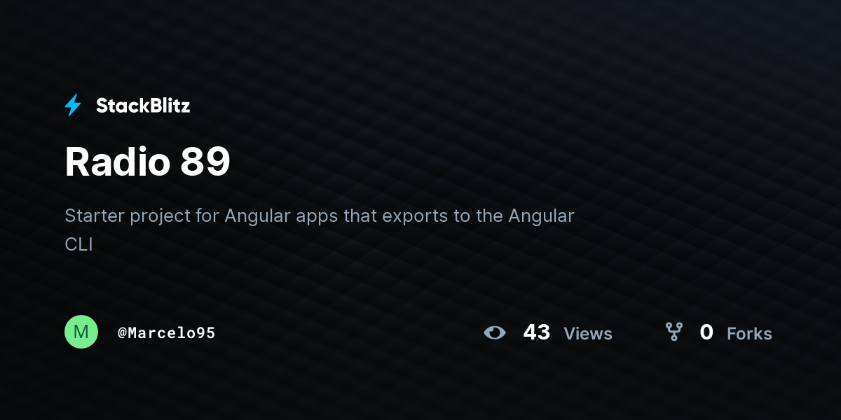 Radio 89 - StackBlitz