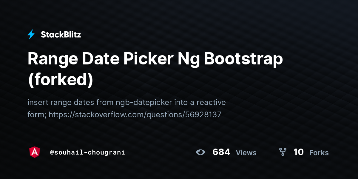 Range Date Picker Ng Bootstrap (forked) - StackBlitz