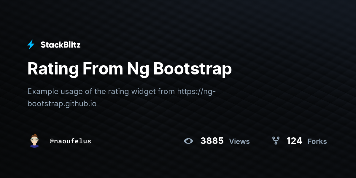 Rating From Ng Bootstrap - StackBlitz