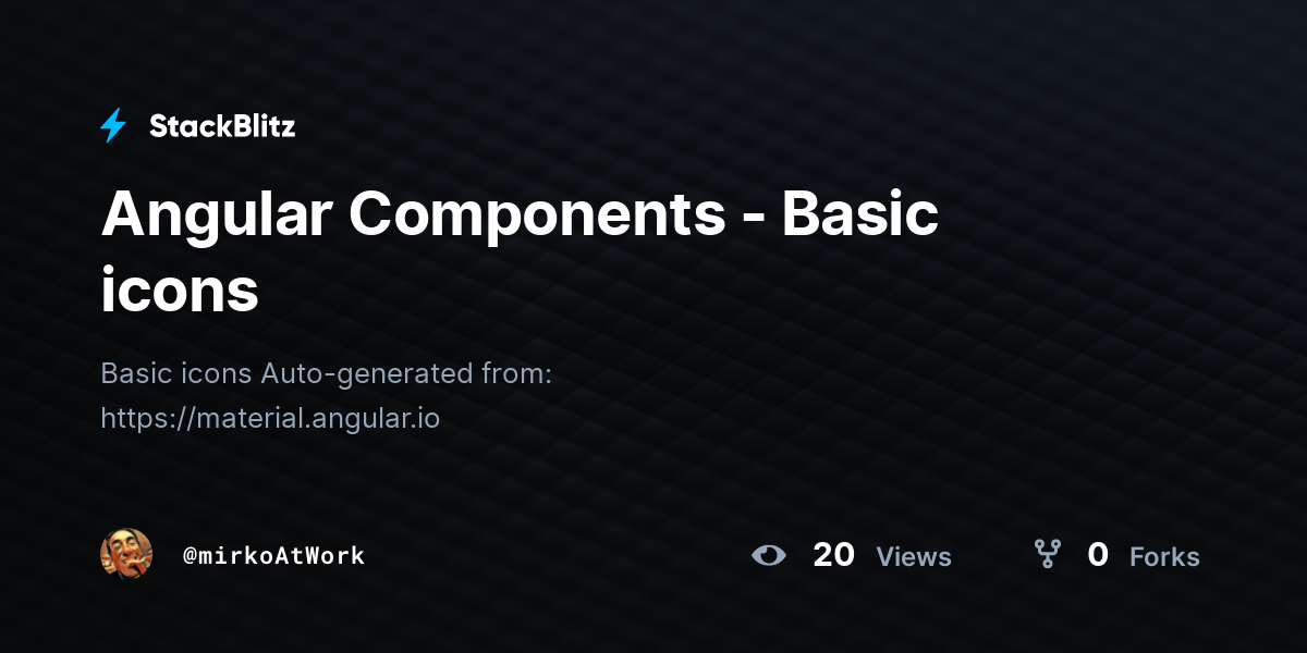 Angular Components - Basic icons - StackBlitz