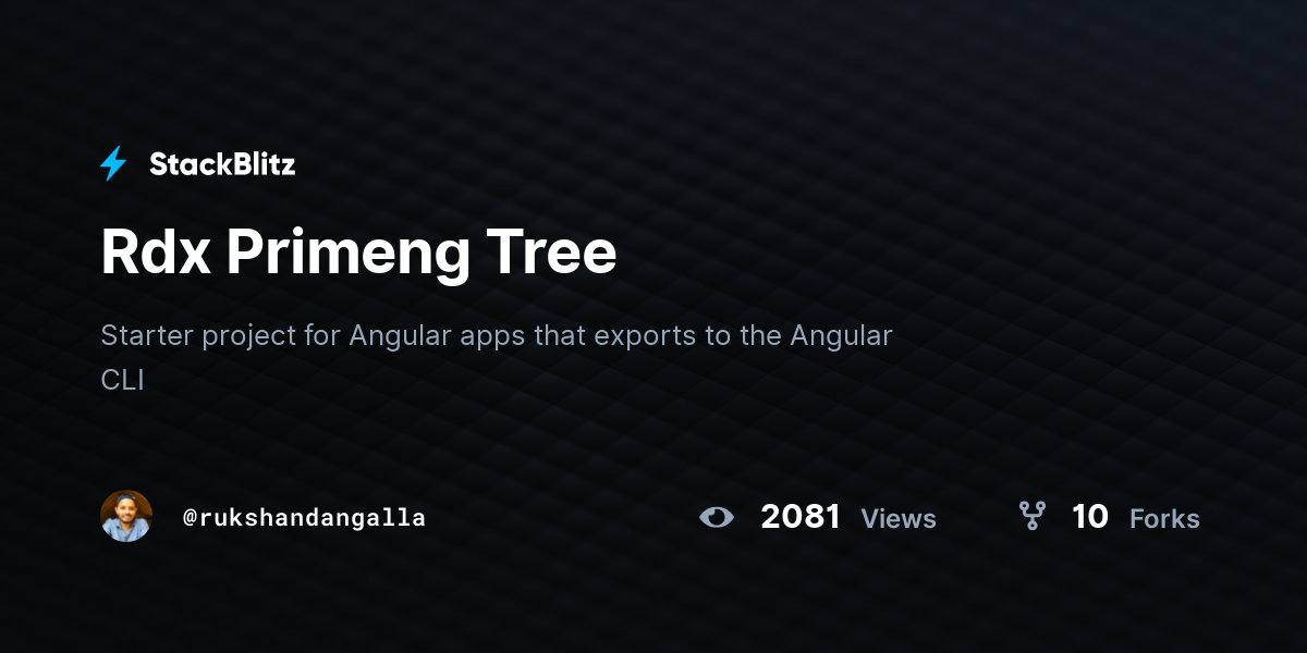 Rdx Primeng Tree - StackBlitz