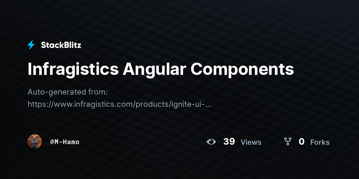 Infragistics Angular Components - StackBlitz