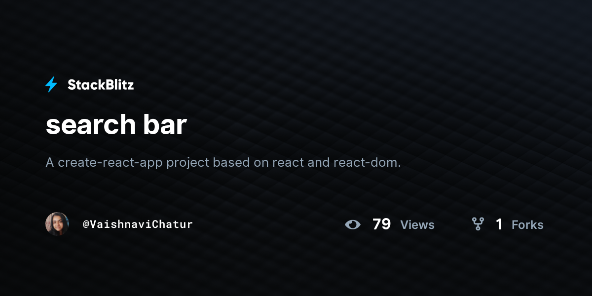 search bar - StackBlitz
