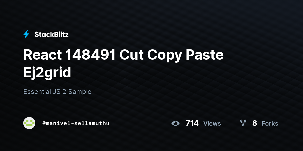 React 148491 Cut Copy Paste Ej2grid - StackBlitz