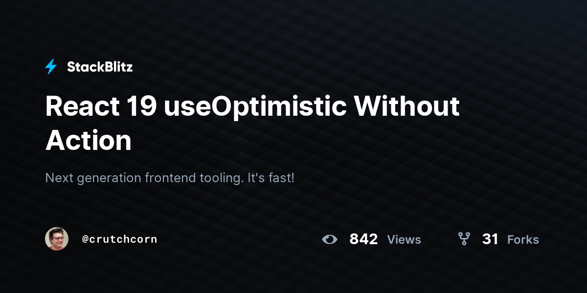 React 19 useOptimistic Without Action - StackBlitz