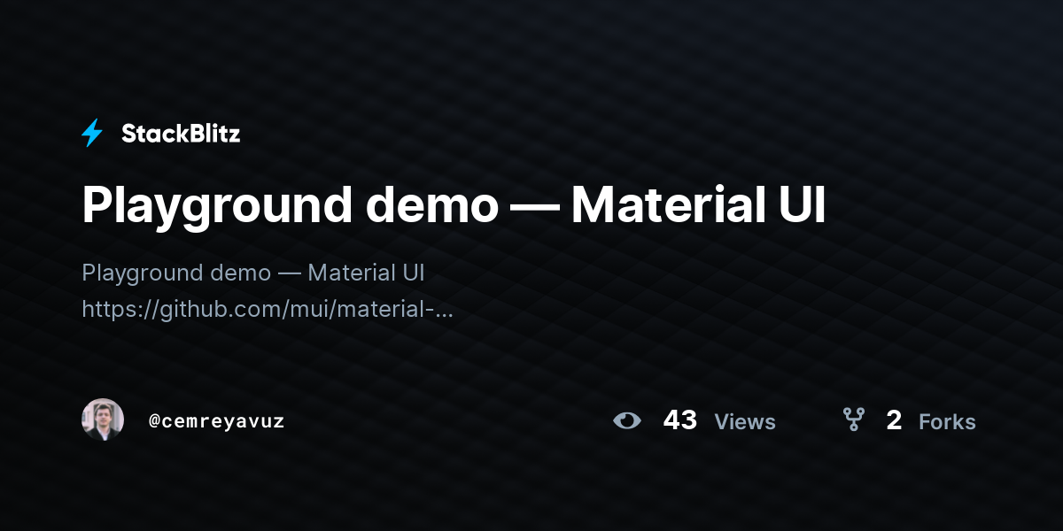Playground demo — Material UI - StackBlitz