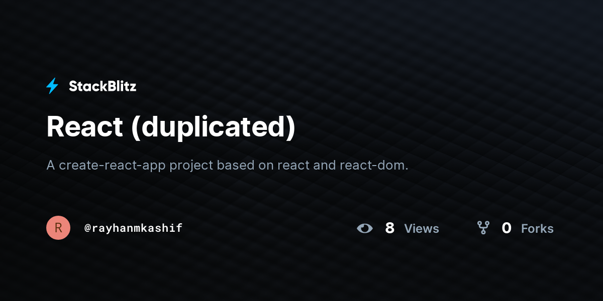 React (duplicated) - StackBlitz