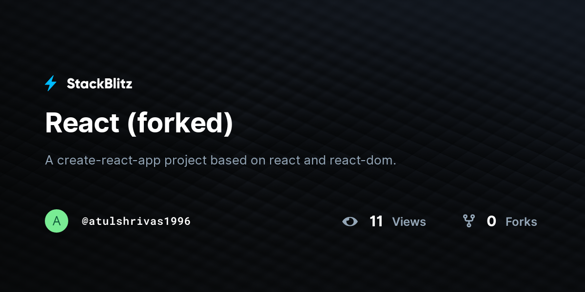 React (forked) - StackBlitz