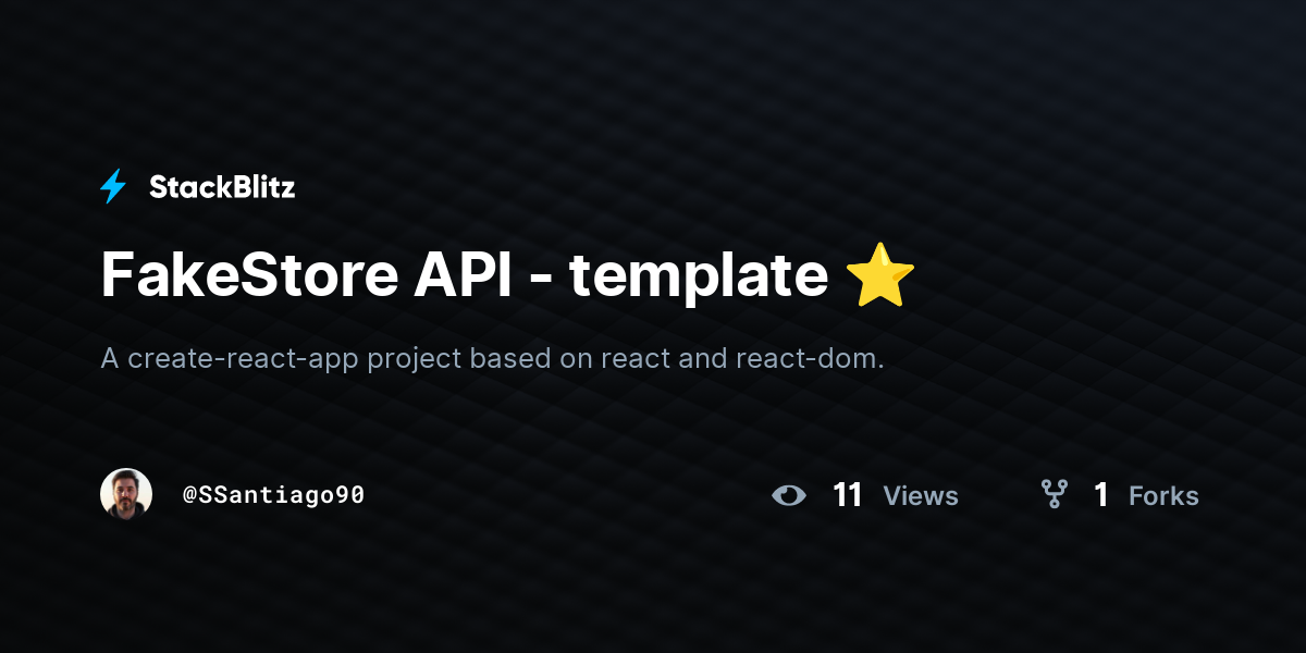 Fakestore Api Template ⭐ Stackblitz