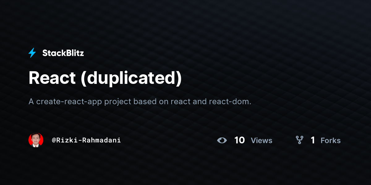 React (duplicated) - StackBlitz