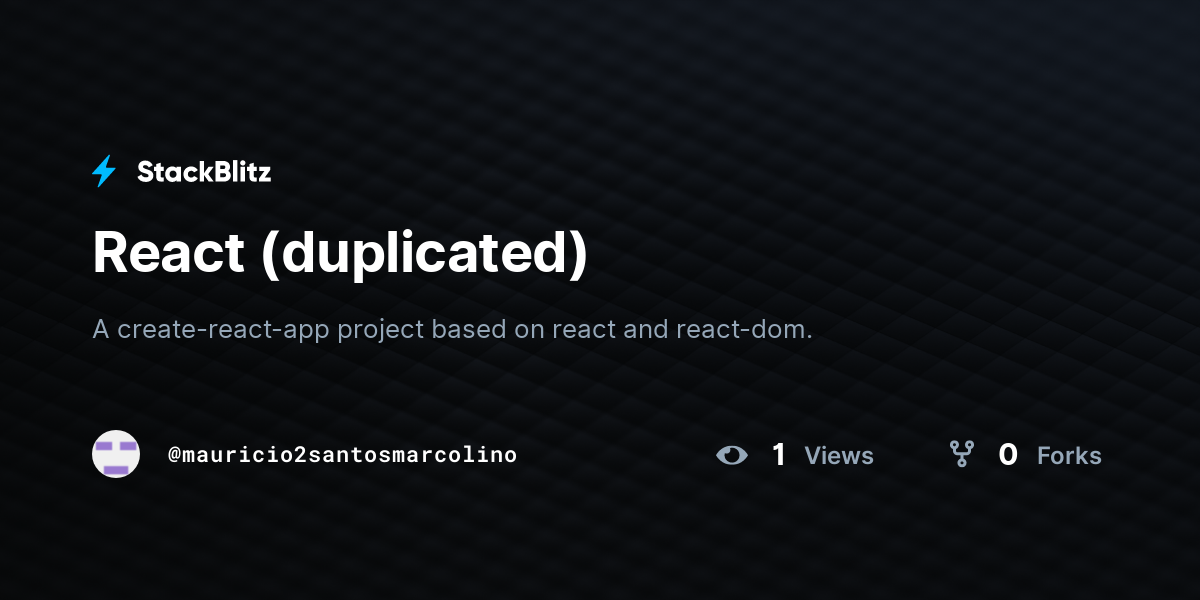 React (duplicated) - StackBlitz