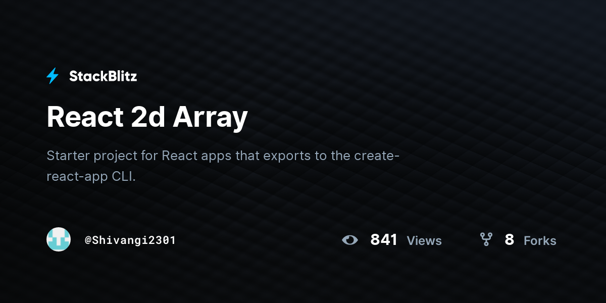 React 2d Array - StackBlitz