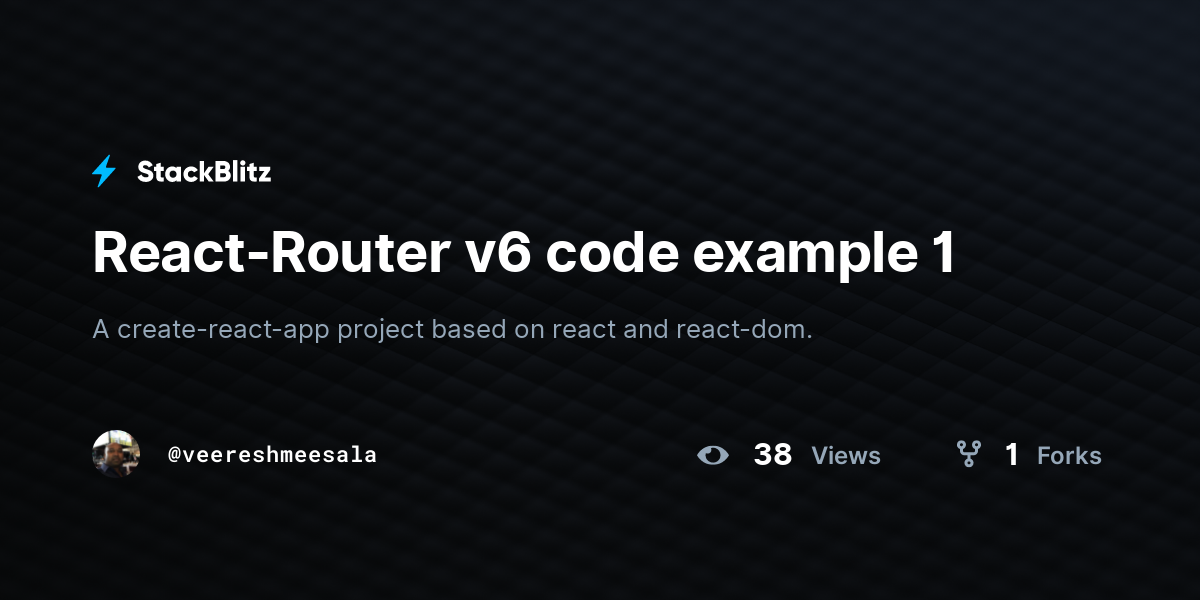 React-Router v6 code example 1 - StackBlitz