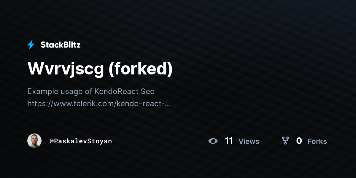 Wvrvjscg (forked) - StackBlitz