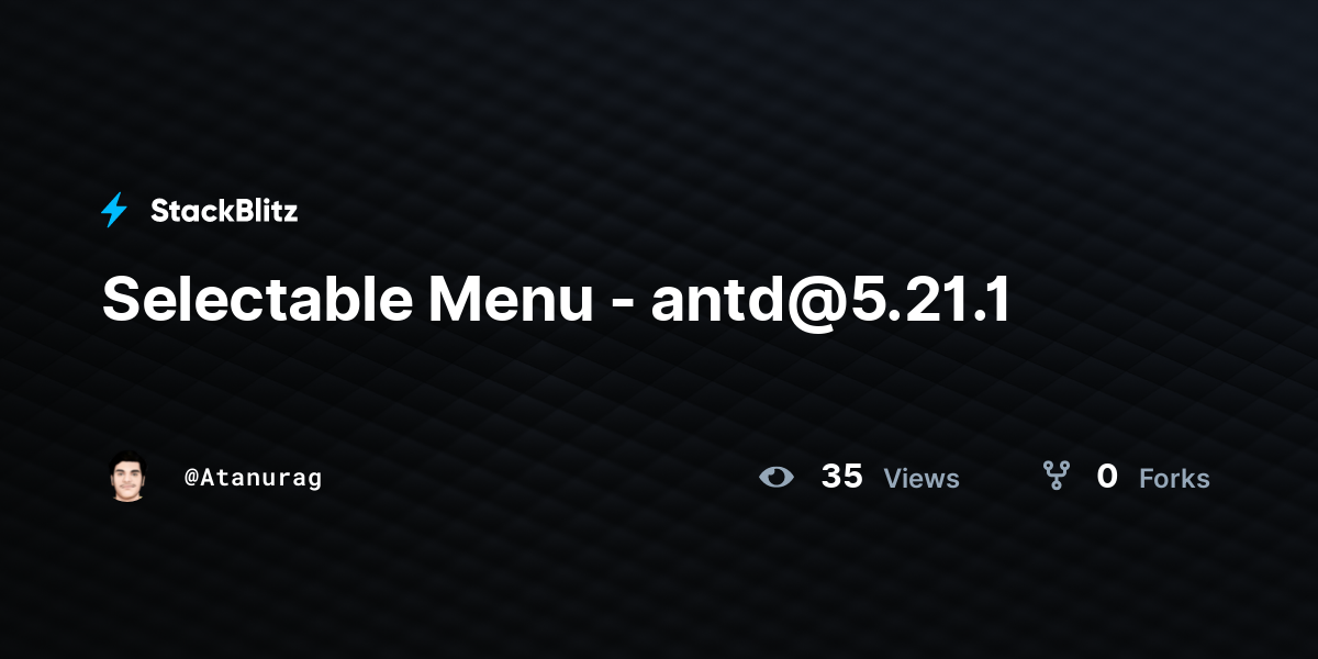 Selectable Menu - antd@5.21.1 - StackBlitz