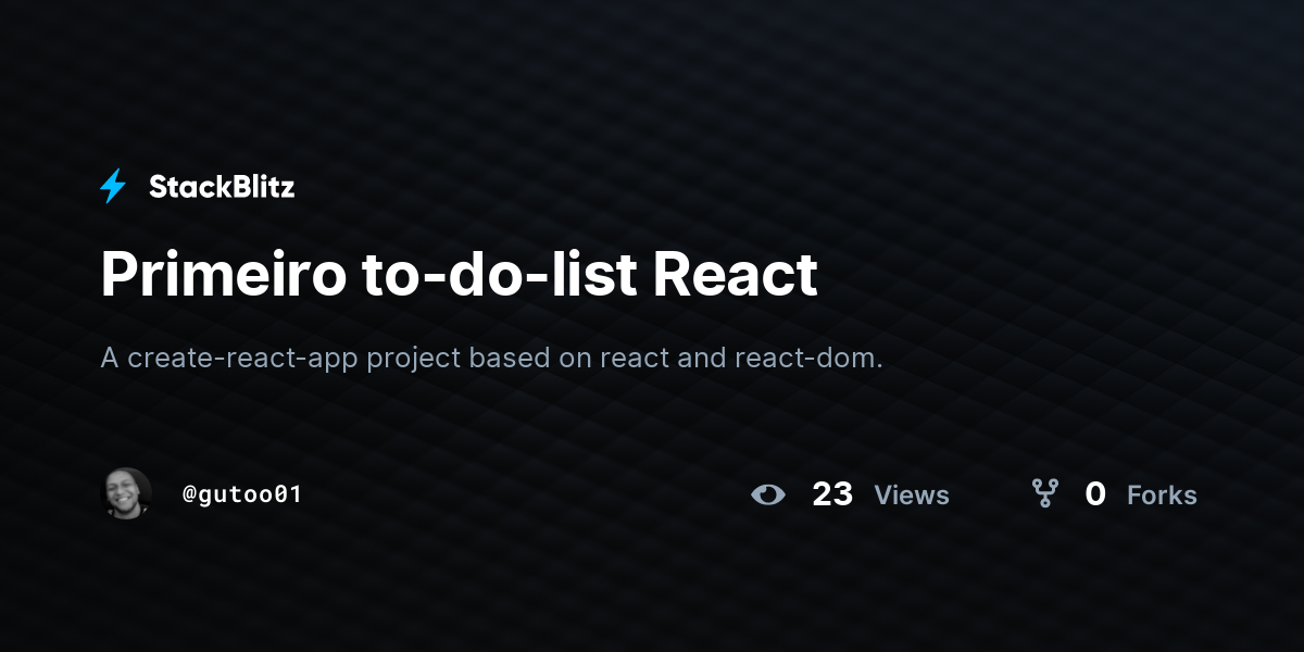 Primeiro to-do-list React - StackBlitz