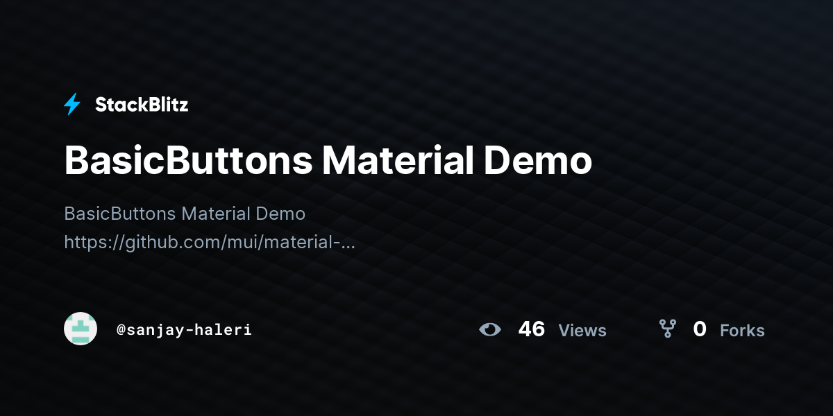 BasicButtons Material Demo - StackBlitz