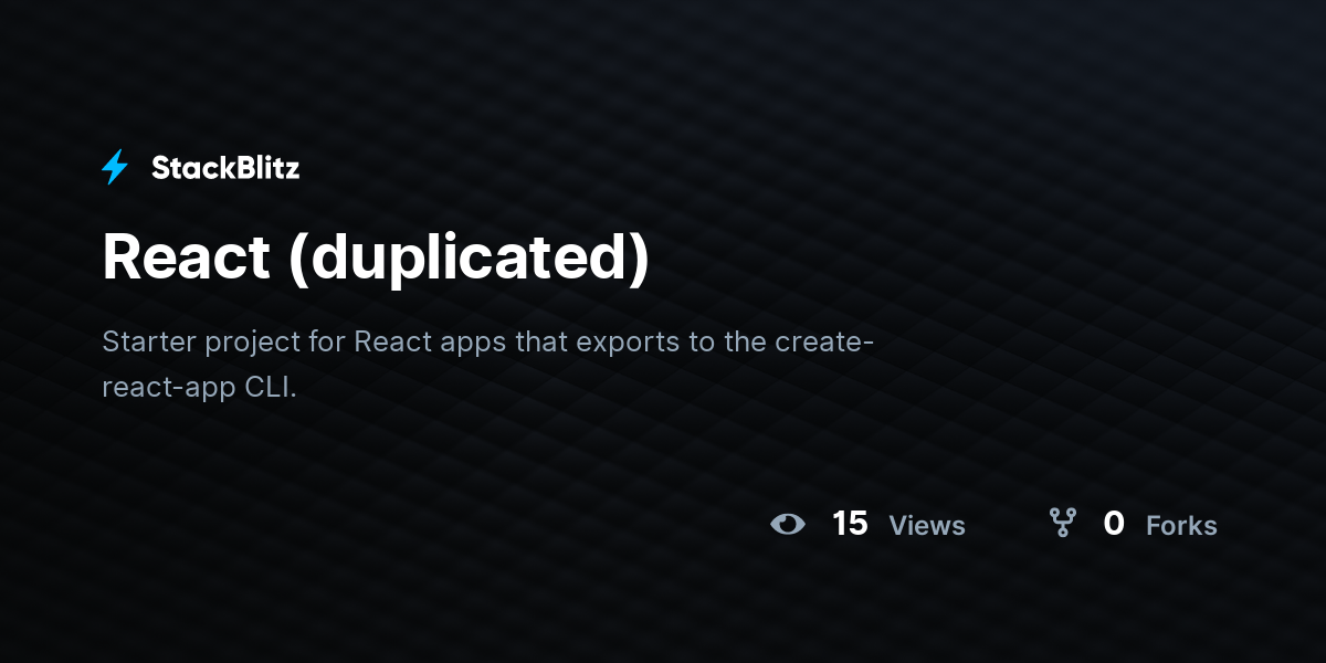 React Duplicated Stackblitz