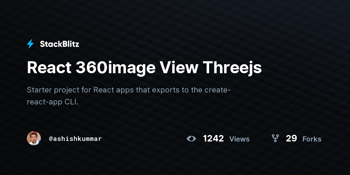 React 360image View Threejs - StackBlitz