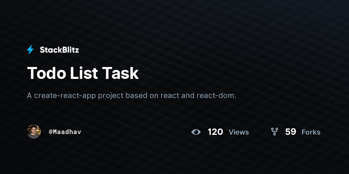 Todo List Task - StackBlitz
