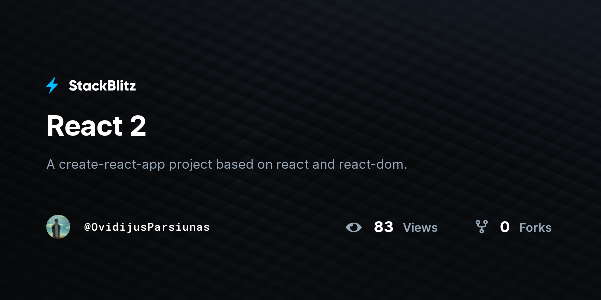 React 2 - StackBlitz