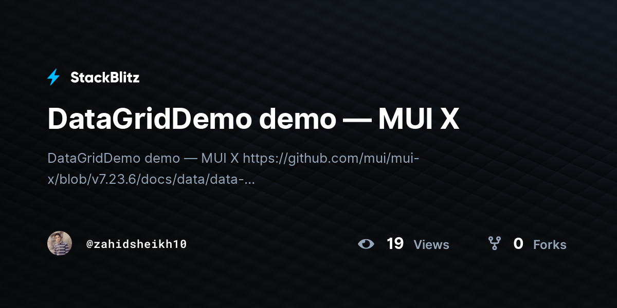 DataGridDemo demo — MUI X - StackBlitz
