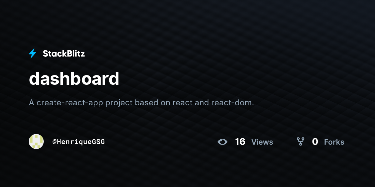 Dashboard Stackblitz