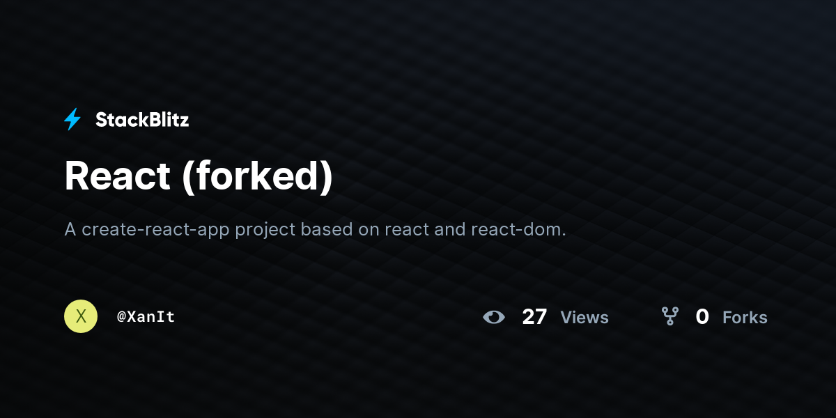 React (forked) - StackBlitz