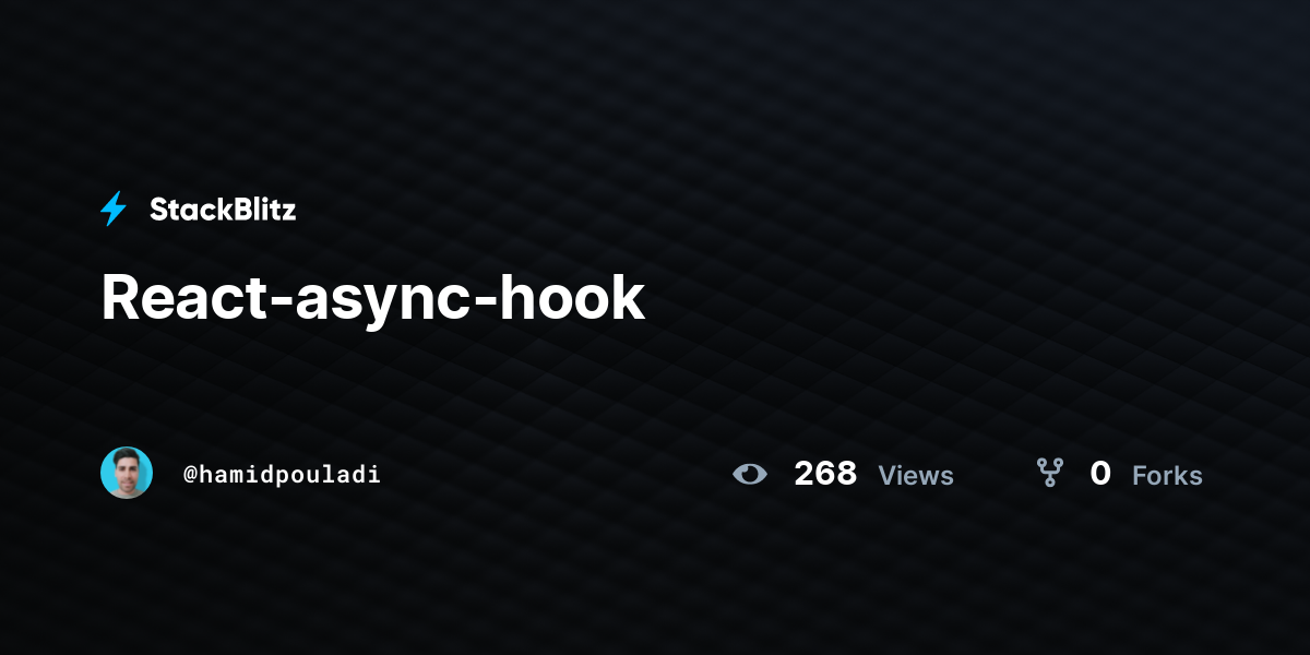 React Async Hook Stackblitz