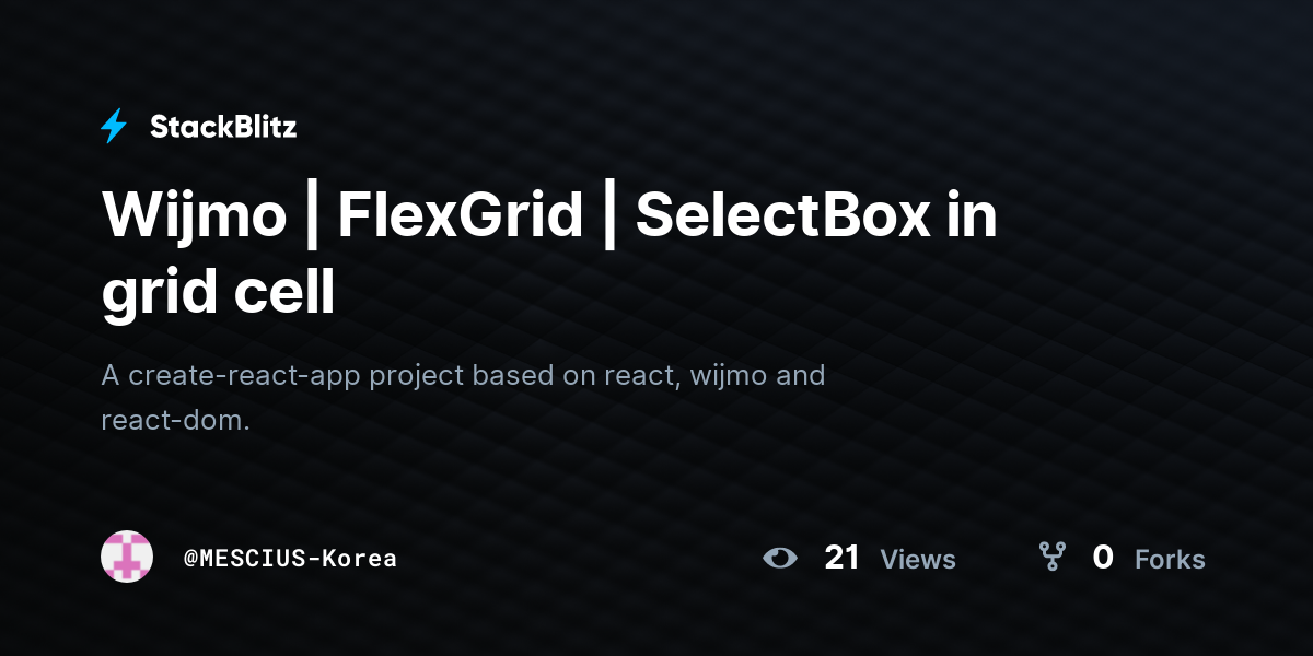Wijmo | FlexGrid | SelectBox in grid cell - StackBlitz