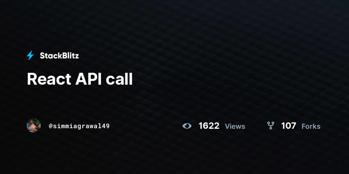React API call - StackBlitz