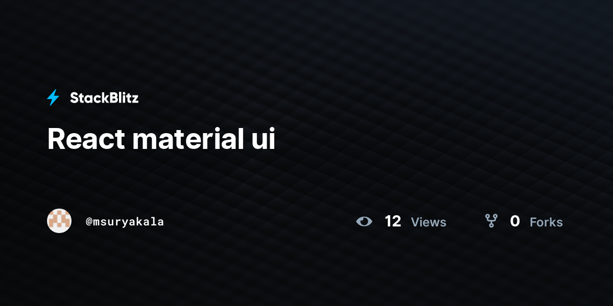 React Material Ui Stackblitz