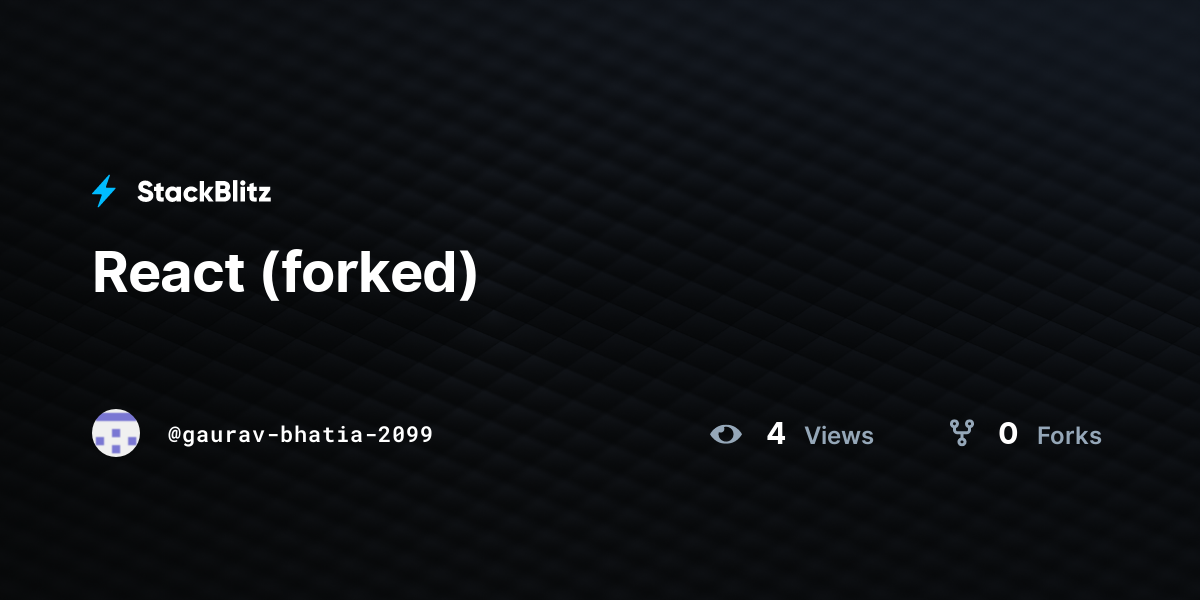 React (forked) - StackBlitz