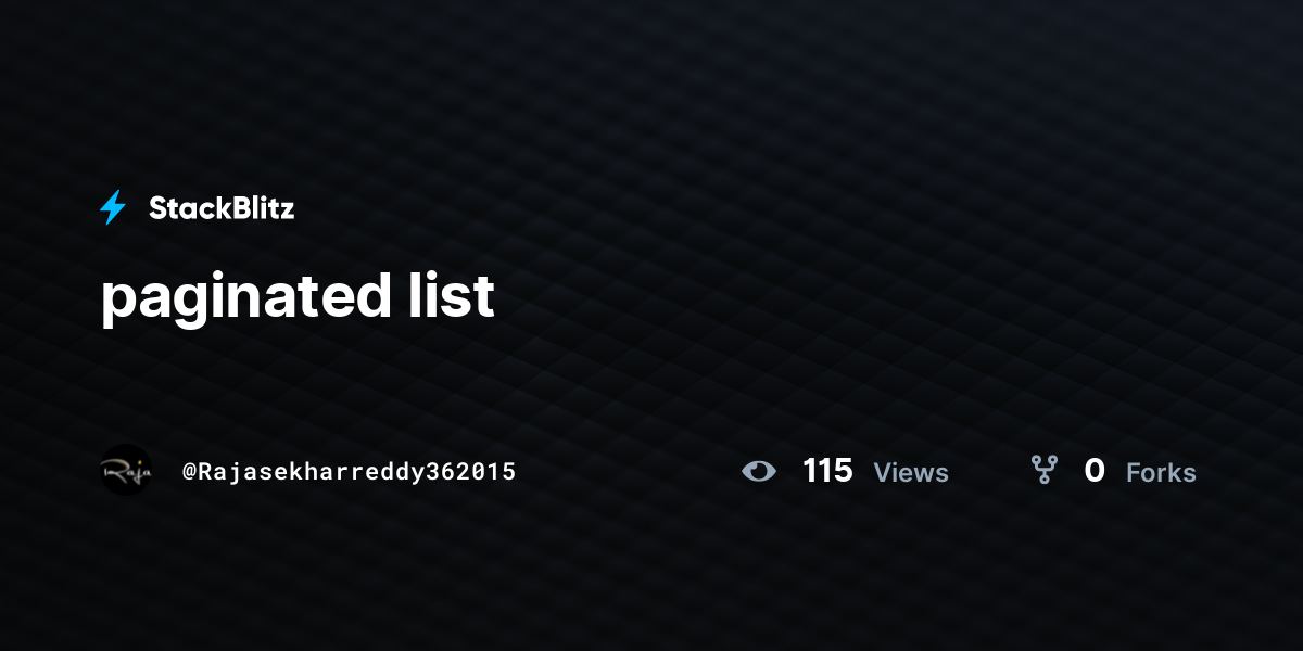 paginated list - StackBlitz paginated list - StackBlitz