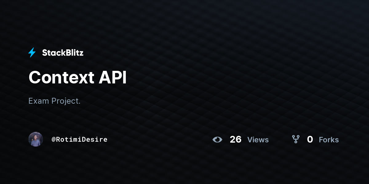 Context API - StackBlitz