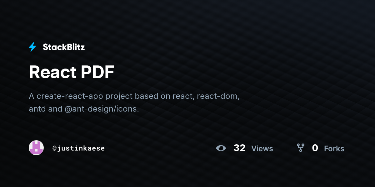React PDF - StackBlitz