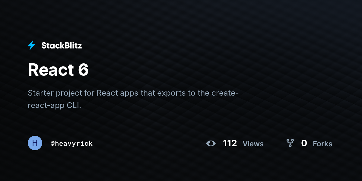 React 6 - StackBlitz