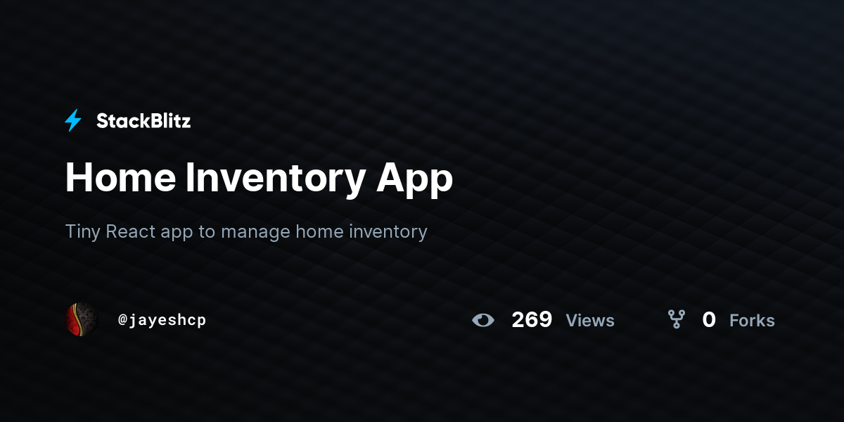 Home Inventory App - StackBlitz