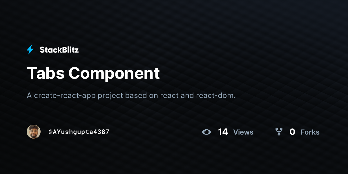 Tabs Component - StackBlitz